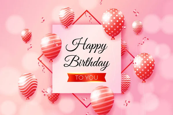 Selamat Ulang Tahun Desain Latar Belakang Dengan Balon Realistis Vektor Stok oleh ©Distrologo ...