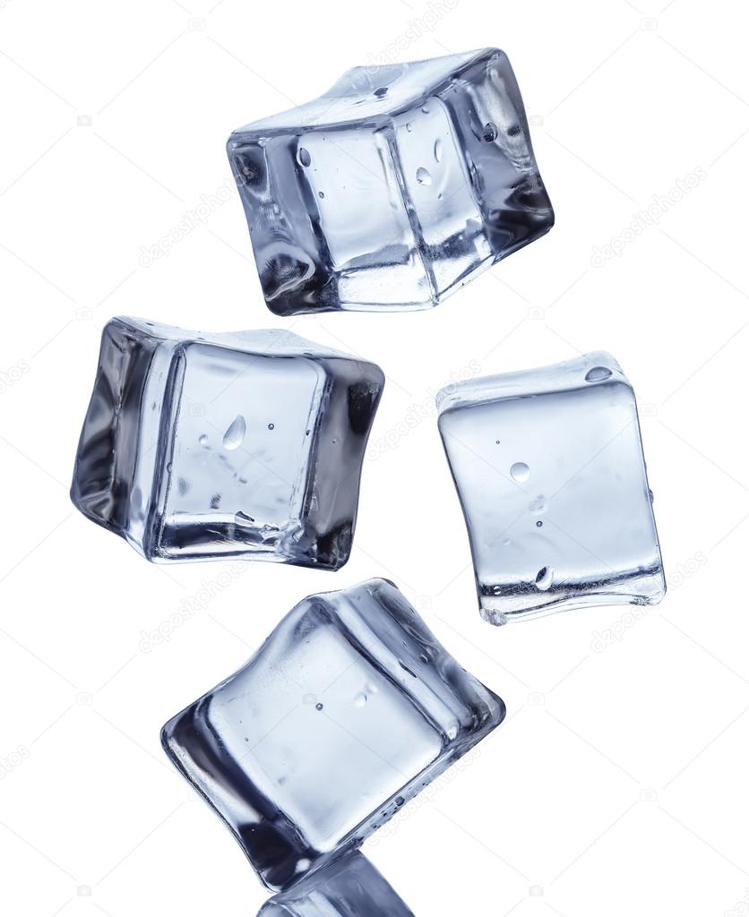 Falling ice cubes on white background Stock Photo by ©AlekseyPatsyuk ...