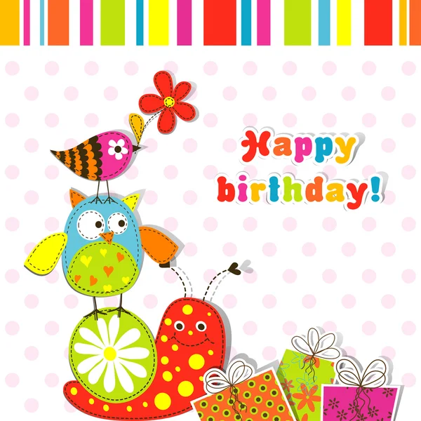 Template birthday greeting card, vector Stock Vector by ©Tolchik 26568669