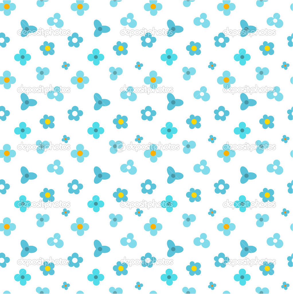 Blue flowers pattern Stock Vector Image by ©Studiobarcelona #33888205