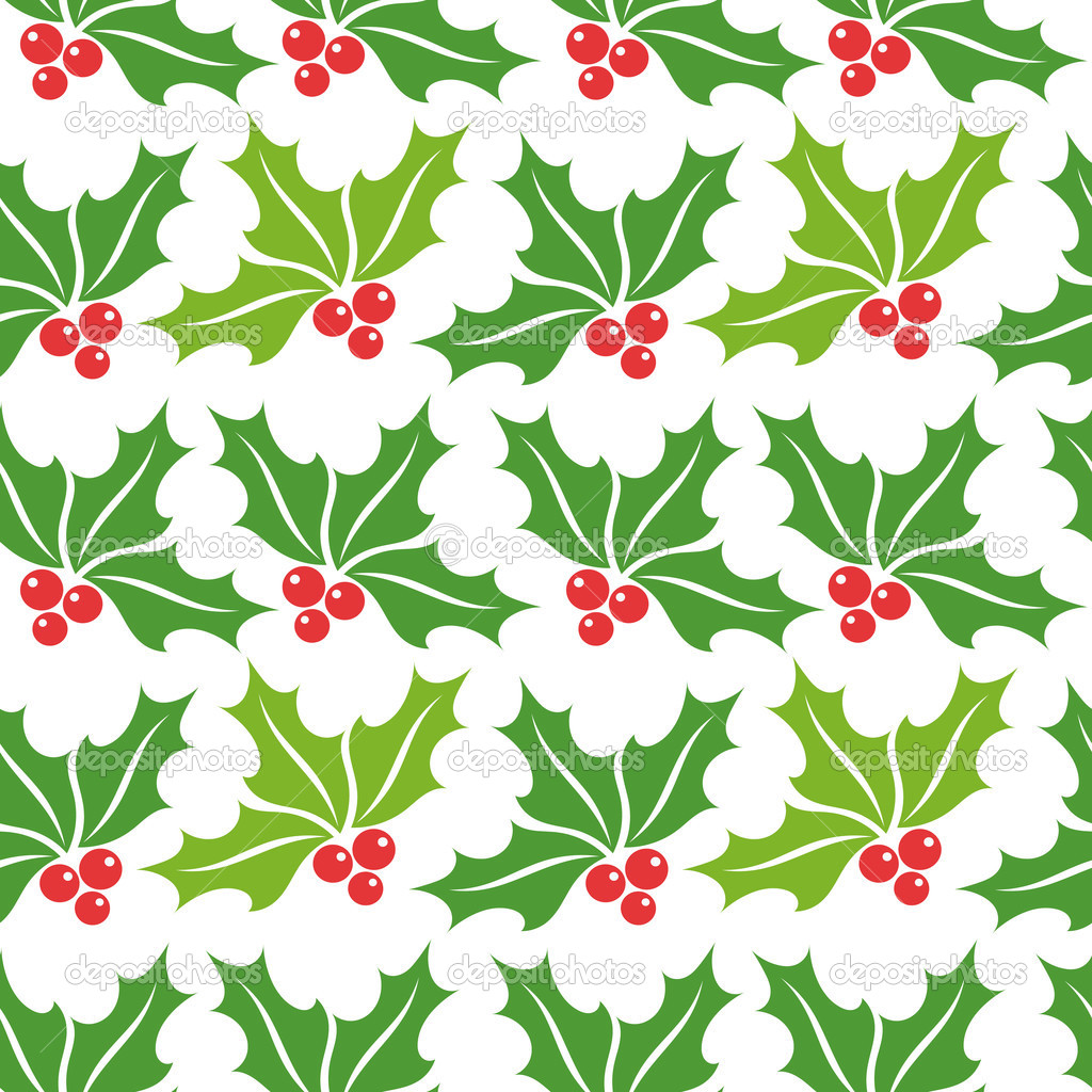 Christmas holly pattern — Stock Vector © Studiobarcelona #38853277