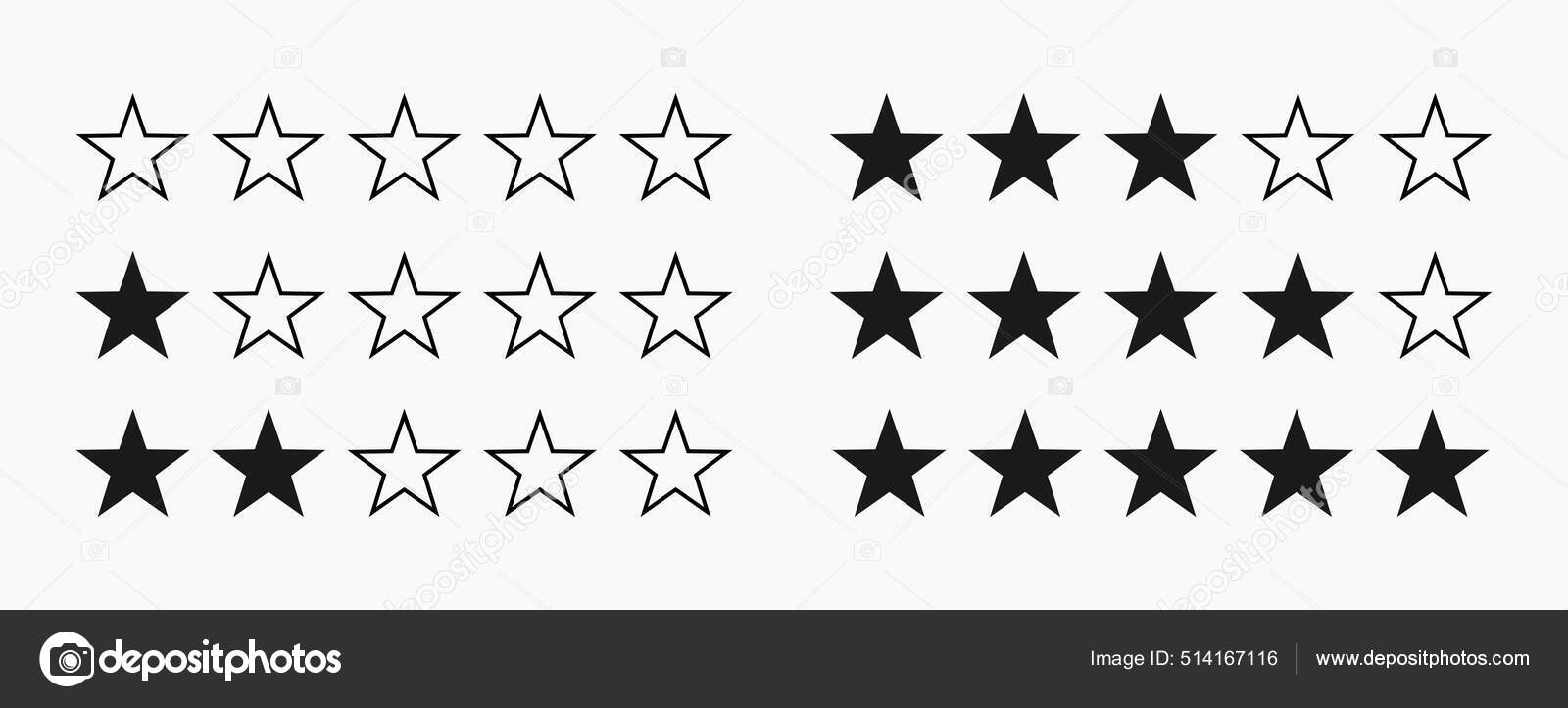 Collection Symboles Notation Cinq Étoiles Illustration Vectorielle ...