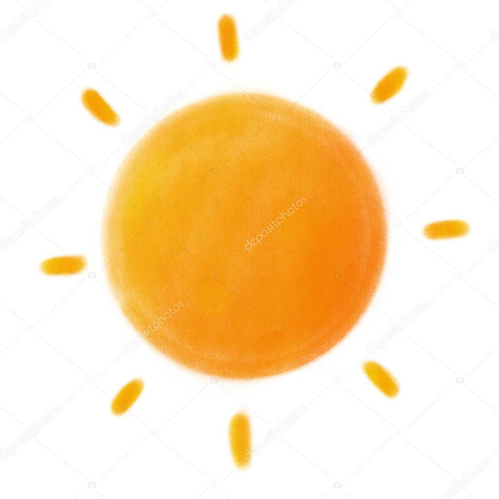 Dibujo Solar Aislado Sobre Fondo Blanco Ilustración Sol Garabato ...