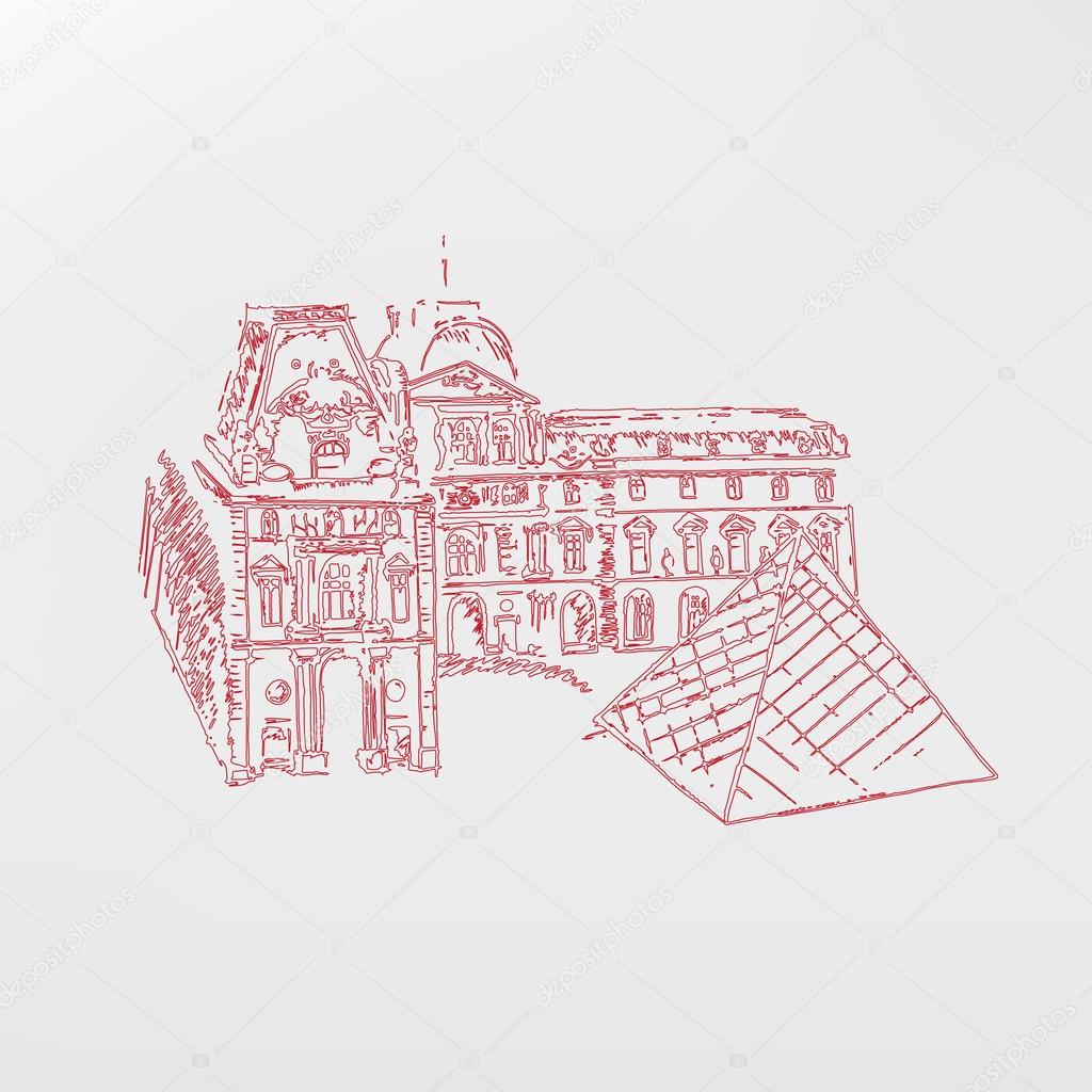 Louvre pyramid — Stock Vector © toure99 #31263195