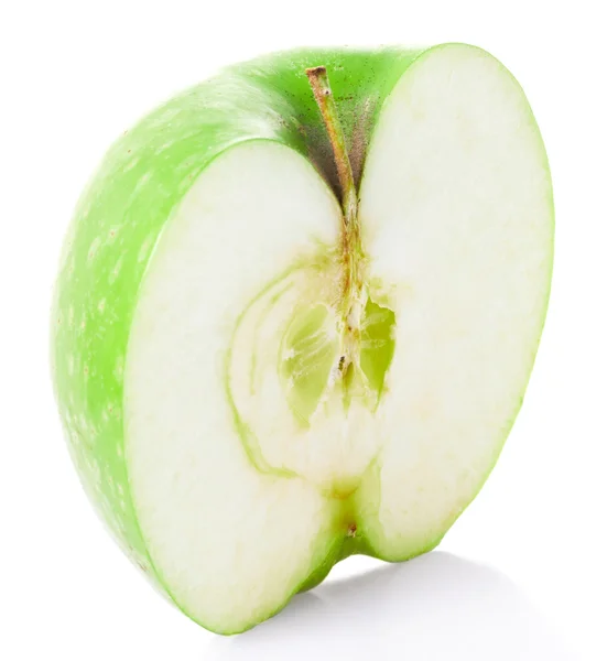 Green apple fruits and slices of apple isolated on white backgro Stock ...