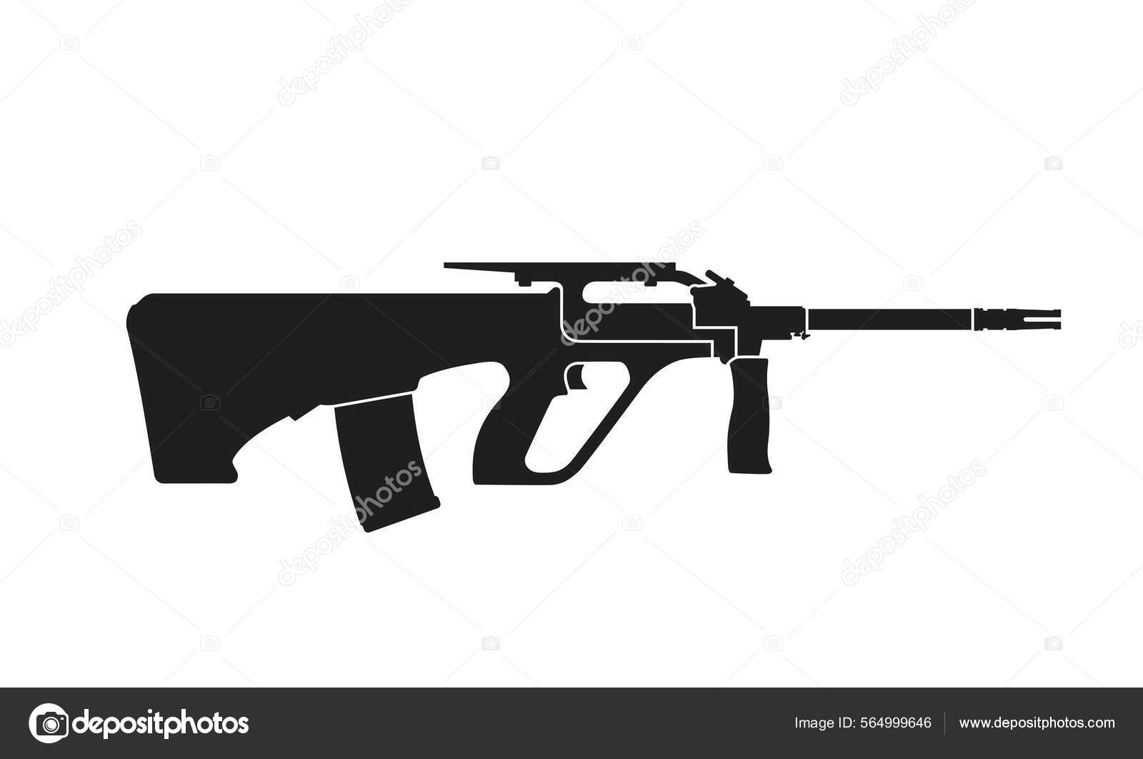 Steyr Aug Assault Rifle Weapon Gun Icon Isolated Vector Image Stock ...