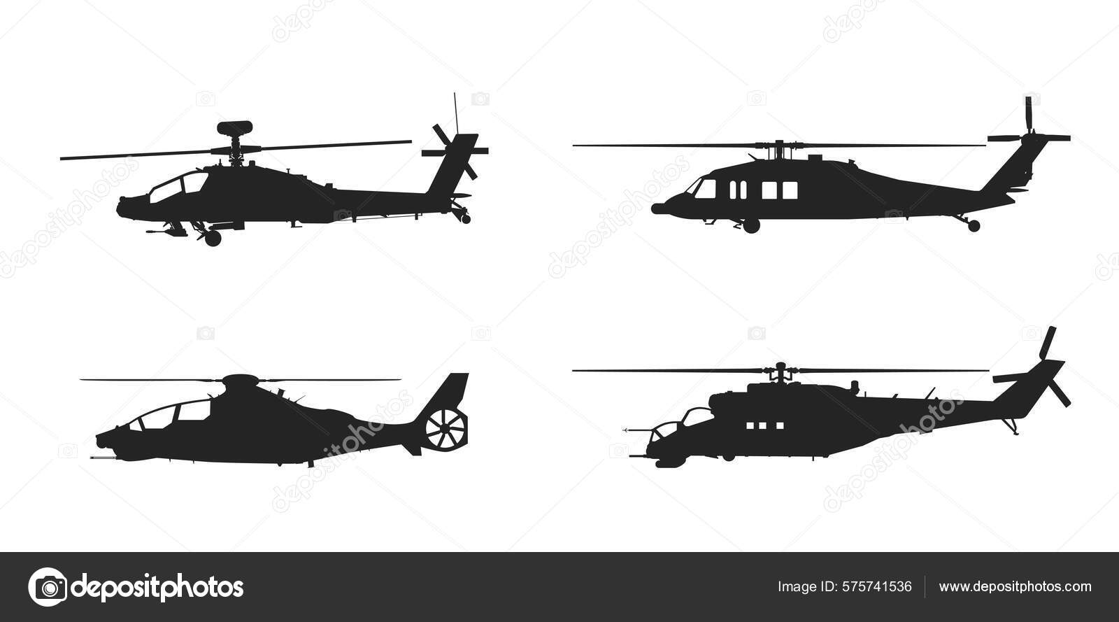 Military Helicopter Icon Set Air Force Army Symbols Isolated Vector ...