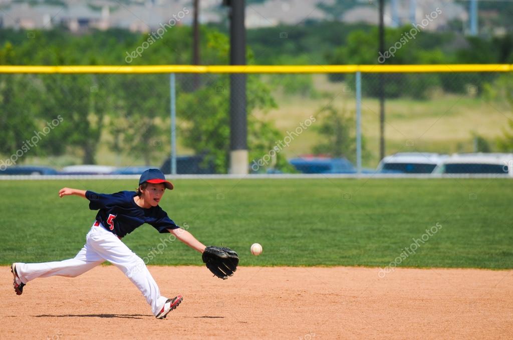 Baseball player reach out to catch ball — Stock Photo © tammykayphoto ...