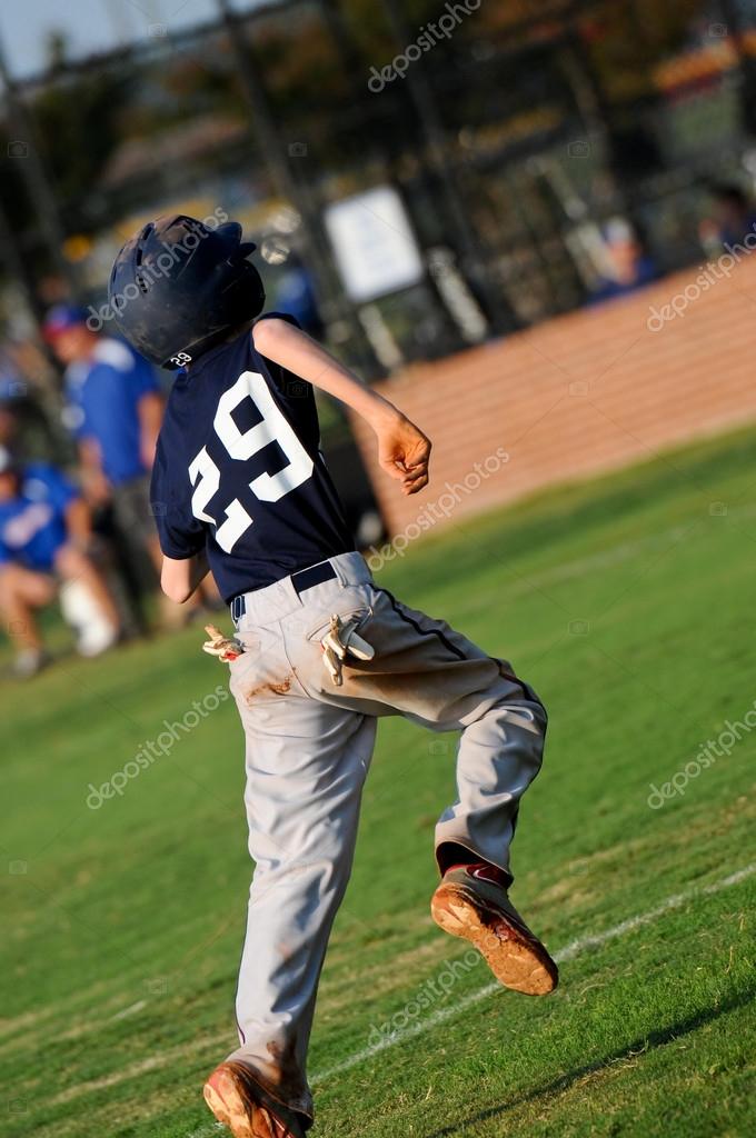 Baseball Player Running Bases