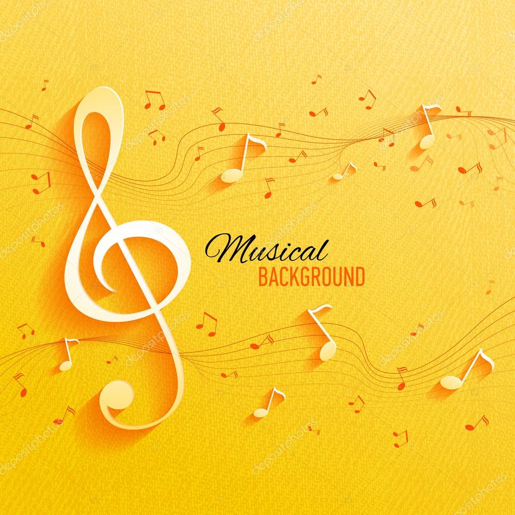Vector background with music notes and key Stock Vector Image by ...