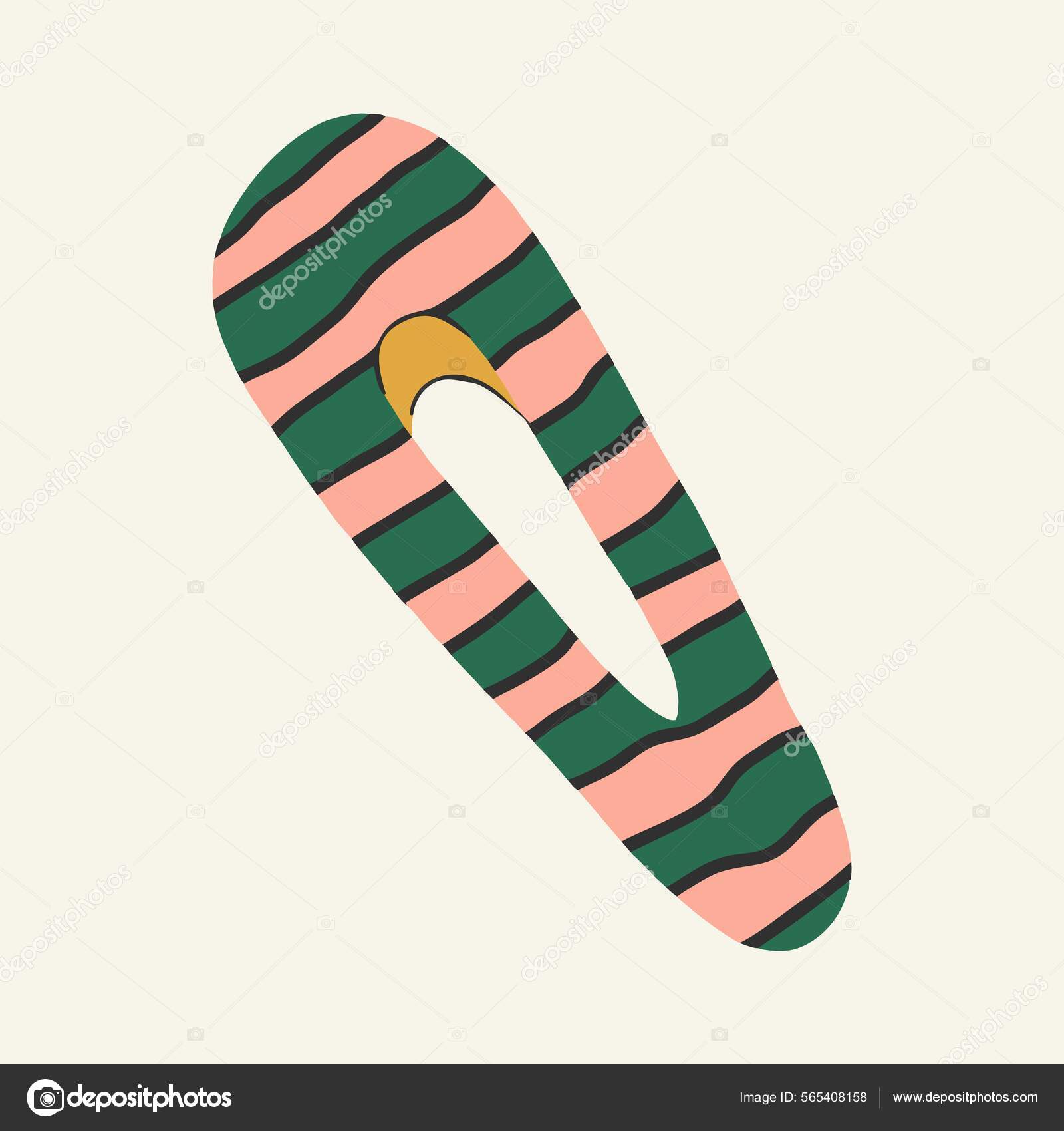 Cartoon multicolored hairpin, hair clip. Hair accessories. Beauty ...