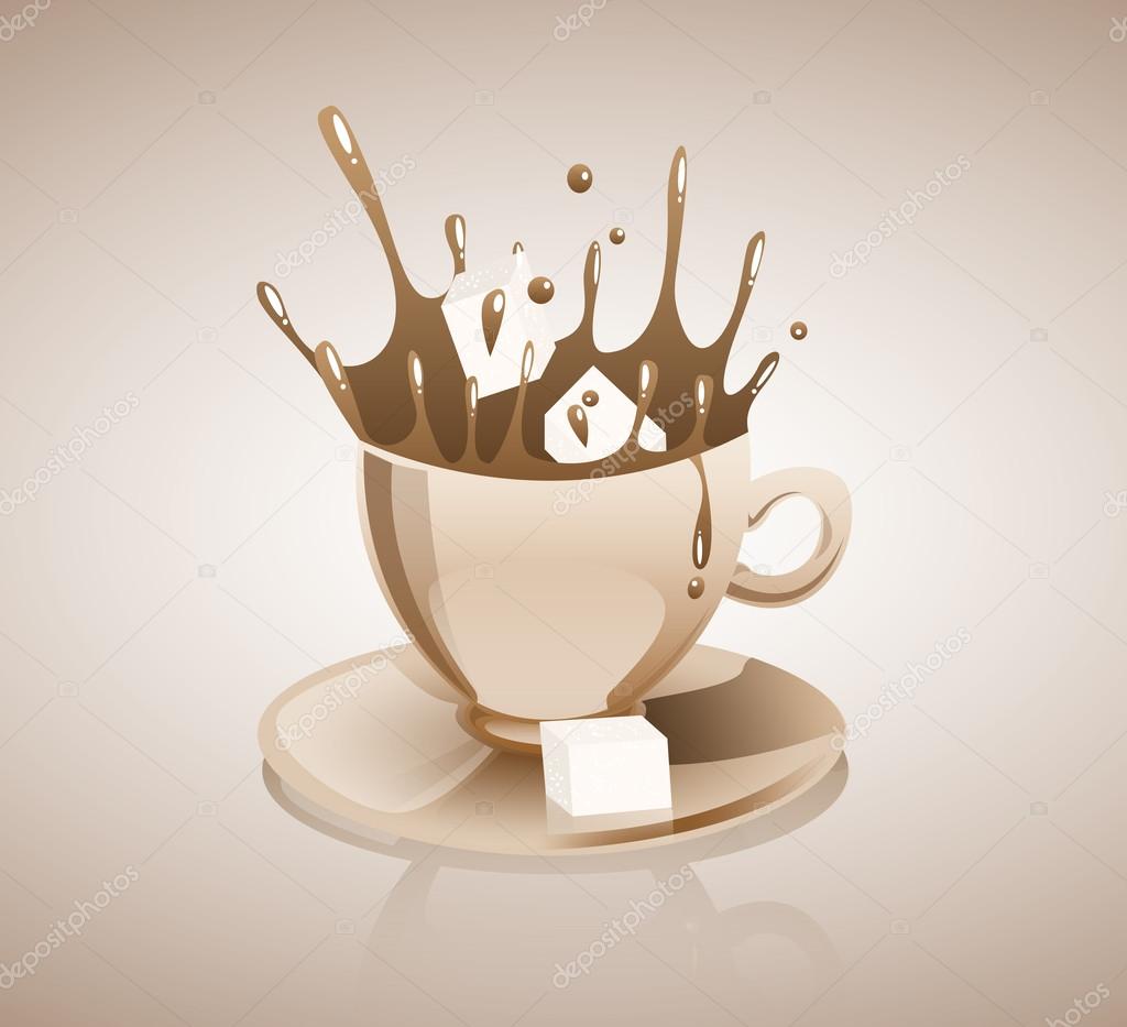 Coffee splashing Stock Vector by ©evetodew 21008331
