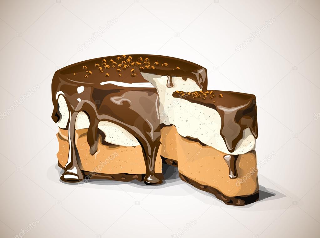 Chocolate cake with a piece Stock Vector Image by ©evetodew #25574509