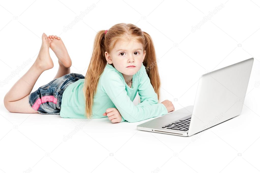 Grumpy Girl With Laptop Computer Stock Photo by ©SLP_London 32525213