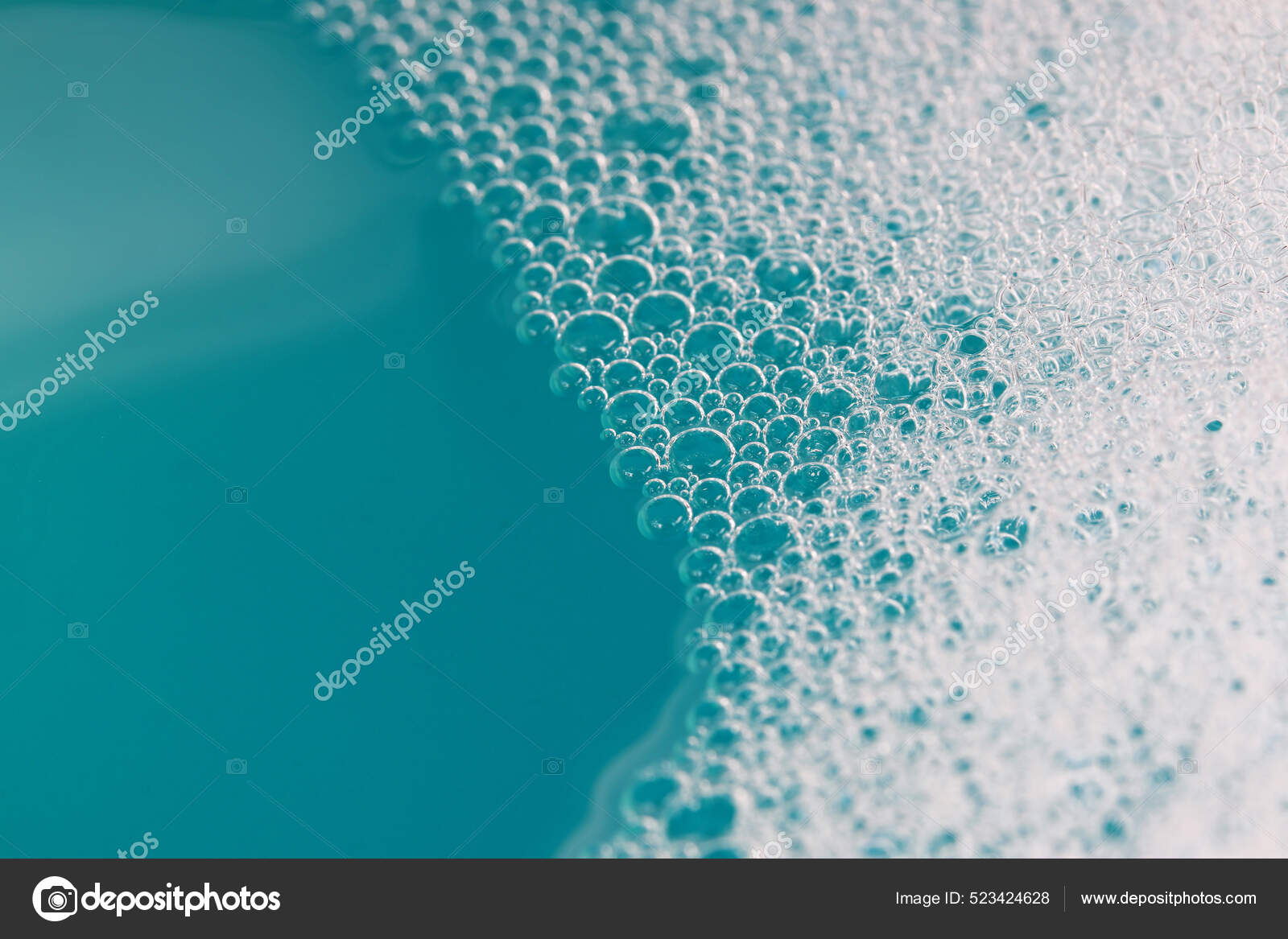Close Top View Foamy Surface Clean Water Abstract Foamy Background ...