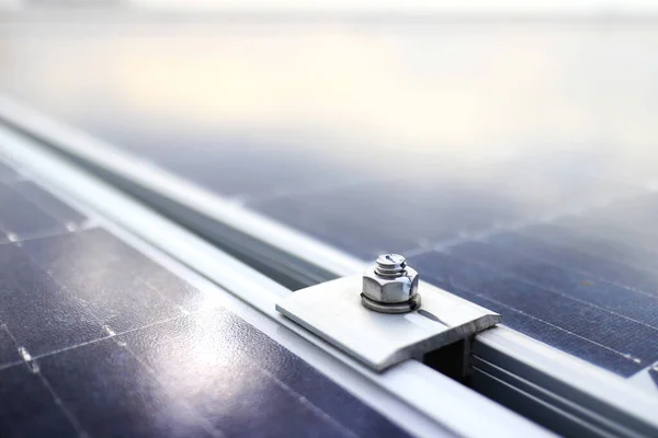 End Clamp Solar Panel Installation — Stock Photo © WichienTep #227208478