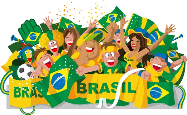 Brazilian Soccer fans — Stock Vector © mauromod #38477503
