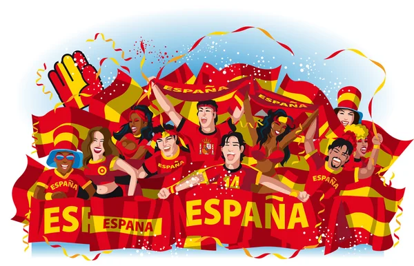 Spain Soccer fans cheering - Stock Image - Everypixel
