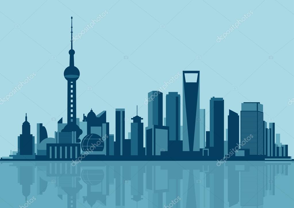 Shanghai skyline Stock Vector Image by ©mauromod #48680139