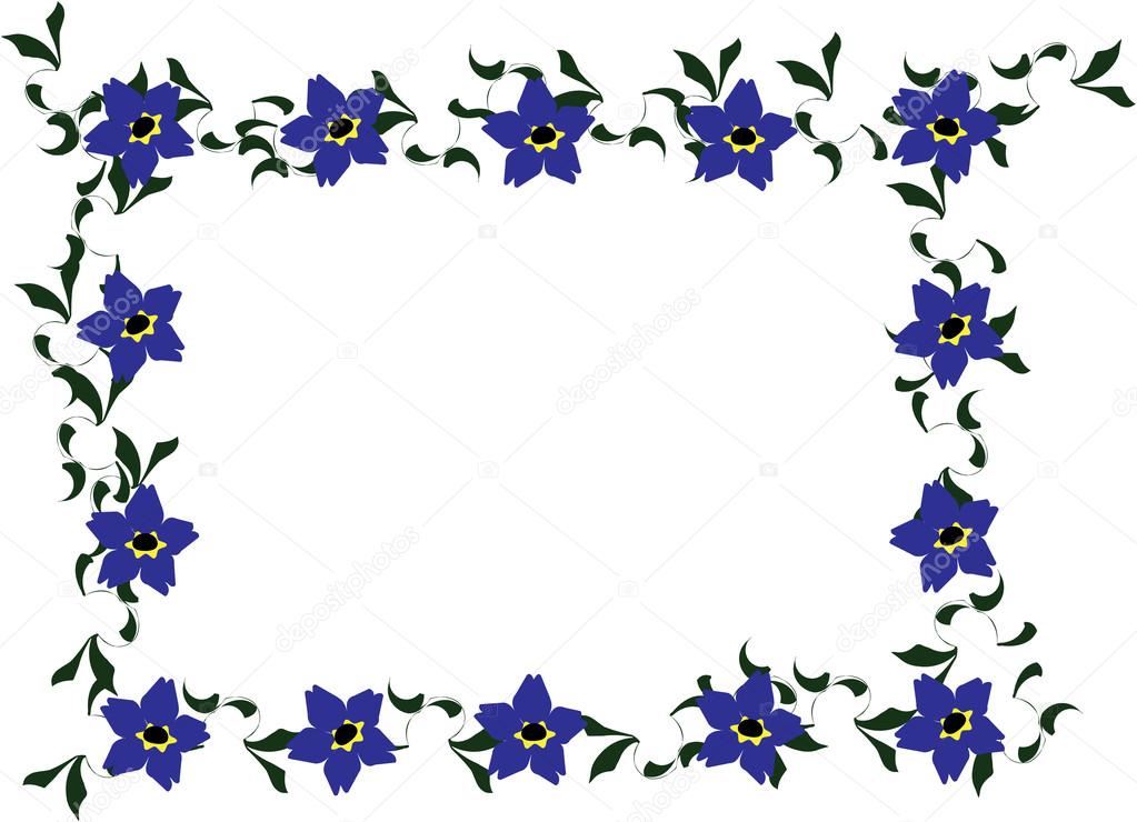 förgätmigej blommor gränsen — Stock Vektor © anitaslacala #29626037