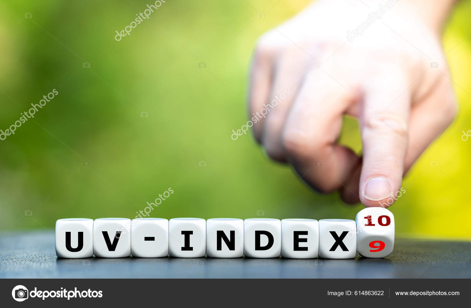 Hand Turns Dice Changes Expression 'Uv Index 'Uv Index 10' Stock Photo ...