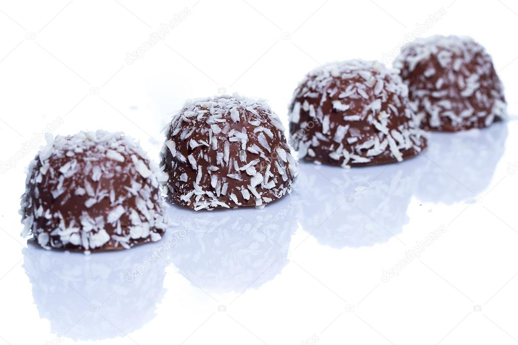 Chocolate candies with coconut flakes Stock Photo by ©AY_PHOTO 41379361