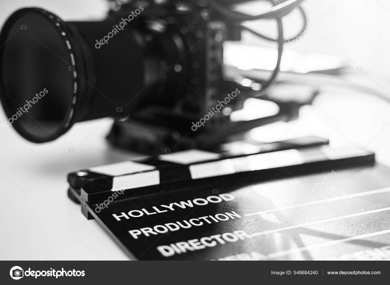 Modern Mirrorless Camera Rig Clapperboard Video Recording — Stock Photo ...