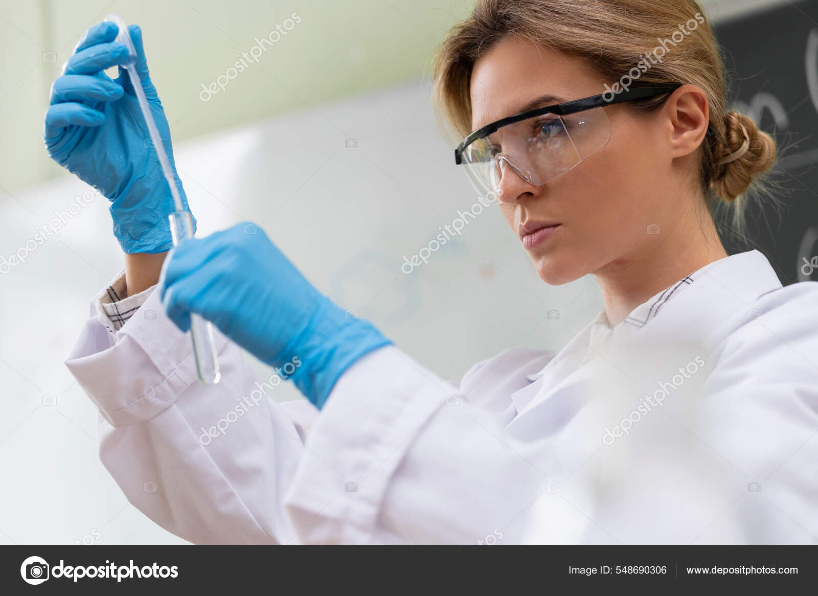 Scientist Using Dropper Test Tube Laboratory Research Work Stock Photo ...