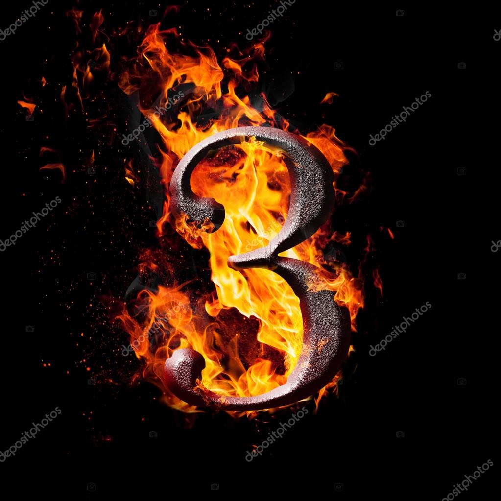 Numbers and symbols on fire - 3 Stock Photo by ©Studioclover 37489277