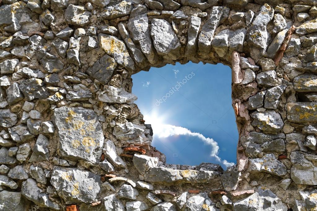 Old stone Wall with Window Stock Photo by ©ingridat 45378421