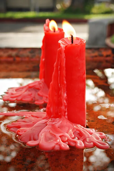 Pair of Red Candles - Stock Image - Everypixel