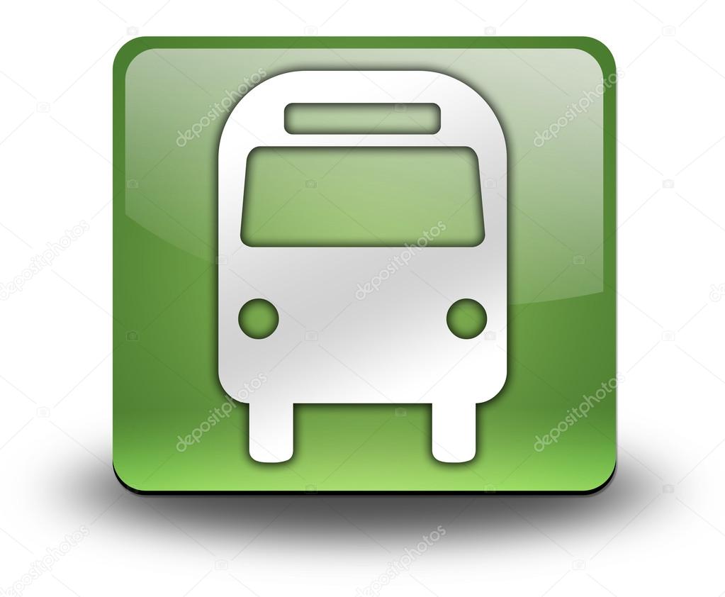 Icon, Button, Pictogram with Bus, Ground Transportation symbol — Stock ...