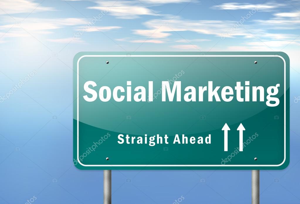 Highway Signpost Social Marketing — Stock Photo © mindscanner #38776617