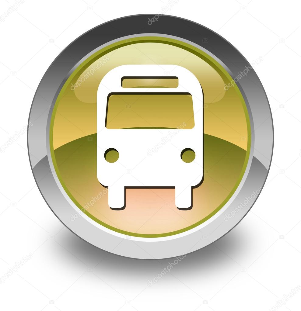 Icon, Button, Pictogram with Bus, Ground Transportation symbol — Stock ...
