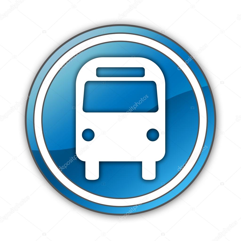Icon, Button, Pictogram with Bus, Ground Transportation symbol — Stock ...