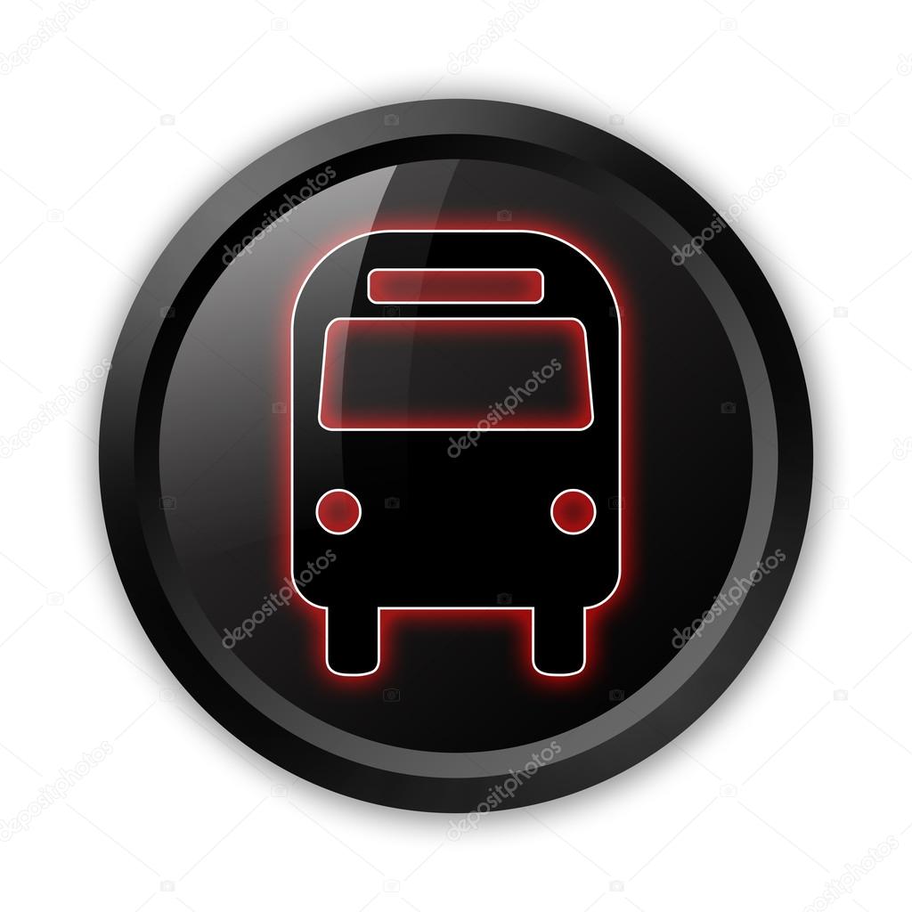 Icon, Button, Pictogram with Bus, Ground Transportation symbol — Stock ...