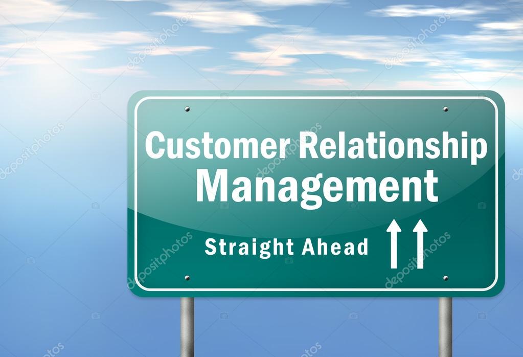 Highway Signpost Customer Relationship Management — Stock Photo ...