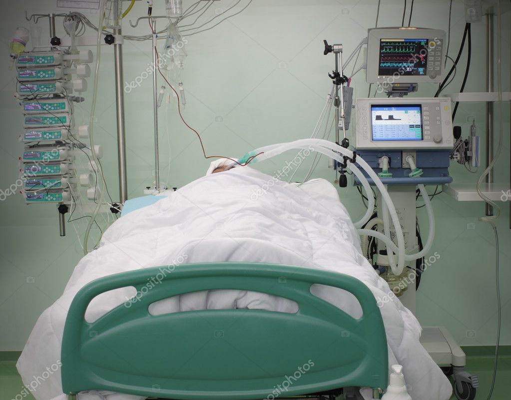Bed ICU with the patient — Stock Photo © sudok1 #22888900