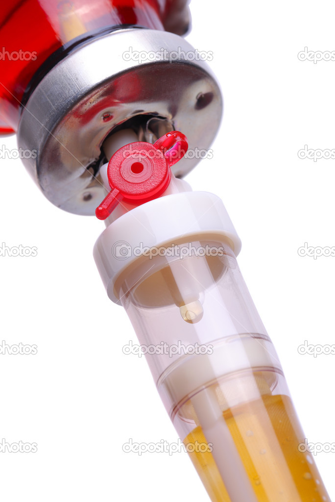 The drug infusion through iv drip. Isolated with clipping patch — Stock ...