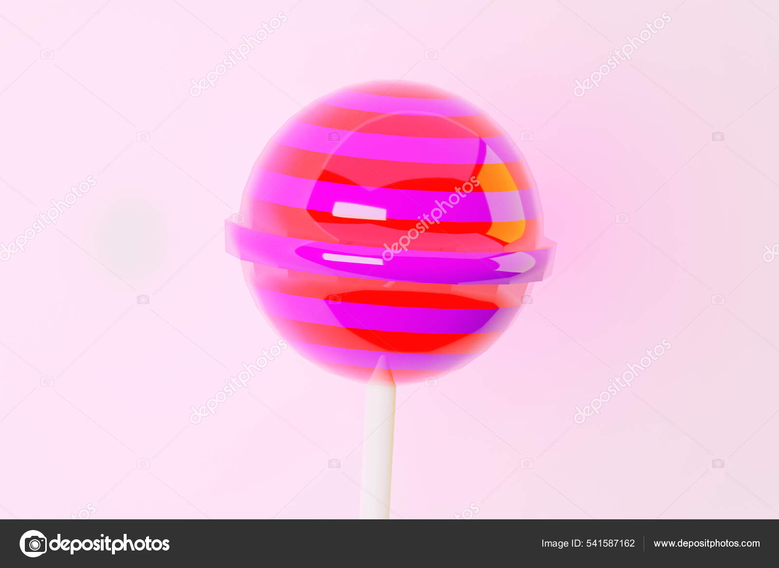 Trendy Cute Realistic Lollipop Stick Twisted Isolated Candy Render ...