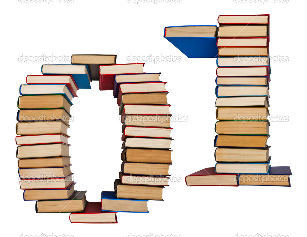 Alphabet made out of books, figures 0 and 1 — Stock Photo © AleksWolff ...