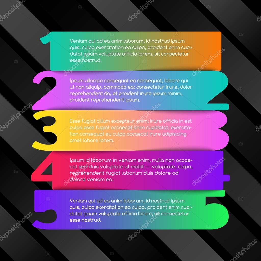 Multi-colored bright design banners in the form of numbers. Vect Stock ...