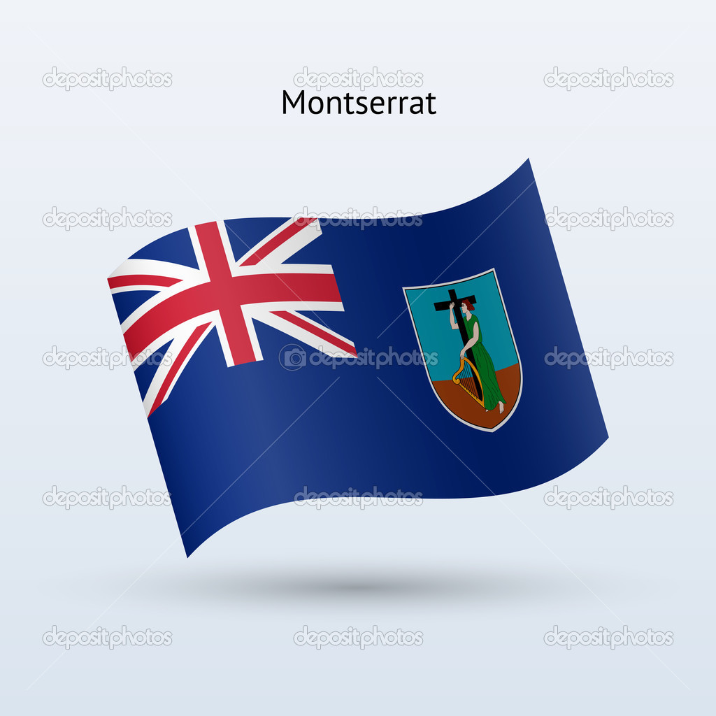 Montserrat flag waving form. Vector illustration. Stock Vector Image by ...