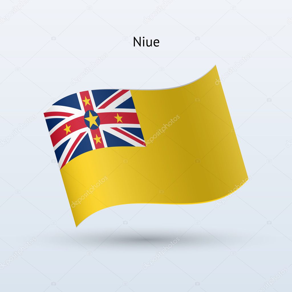 Niue flag waving form. Vector illustration. Stock Vector by ©tkacchuk ...