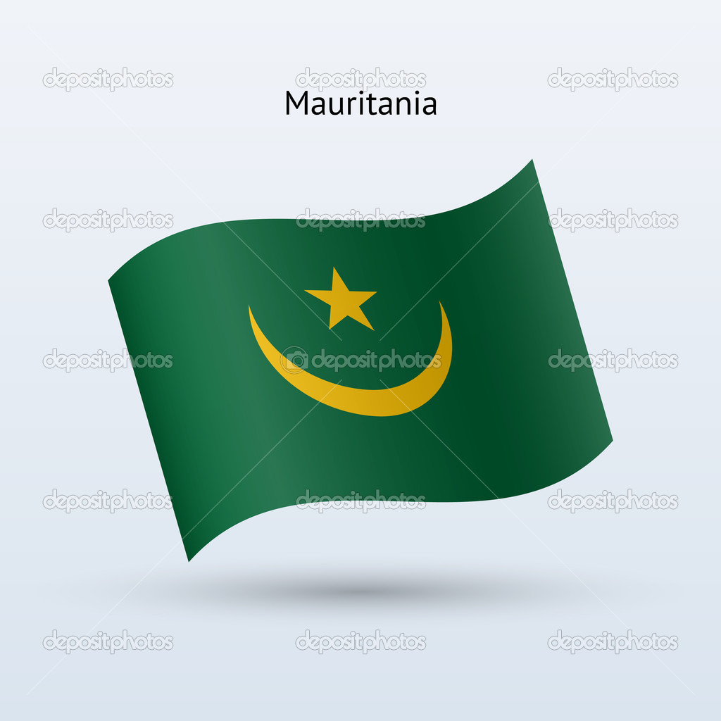 Mauritania Flag Waving Form Vector Illustration Stock Vector Image By