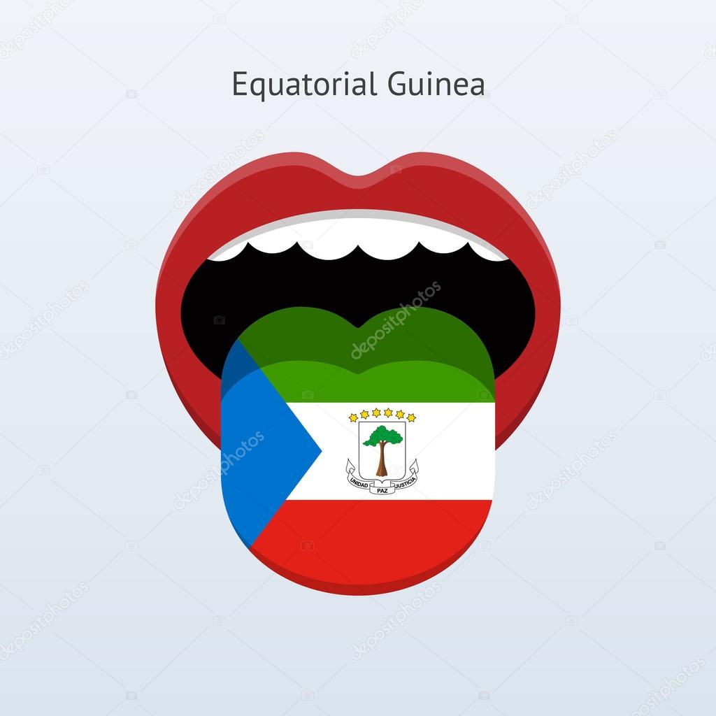 Lengua de guinea Ecuatorial. lengua humana abstracta — Vector de stock ...