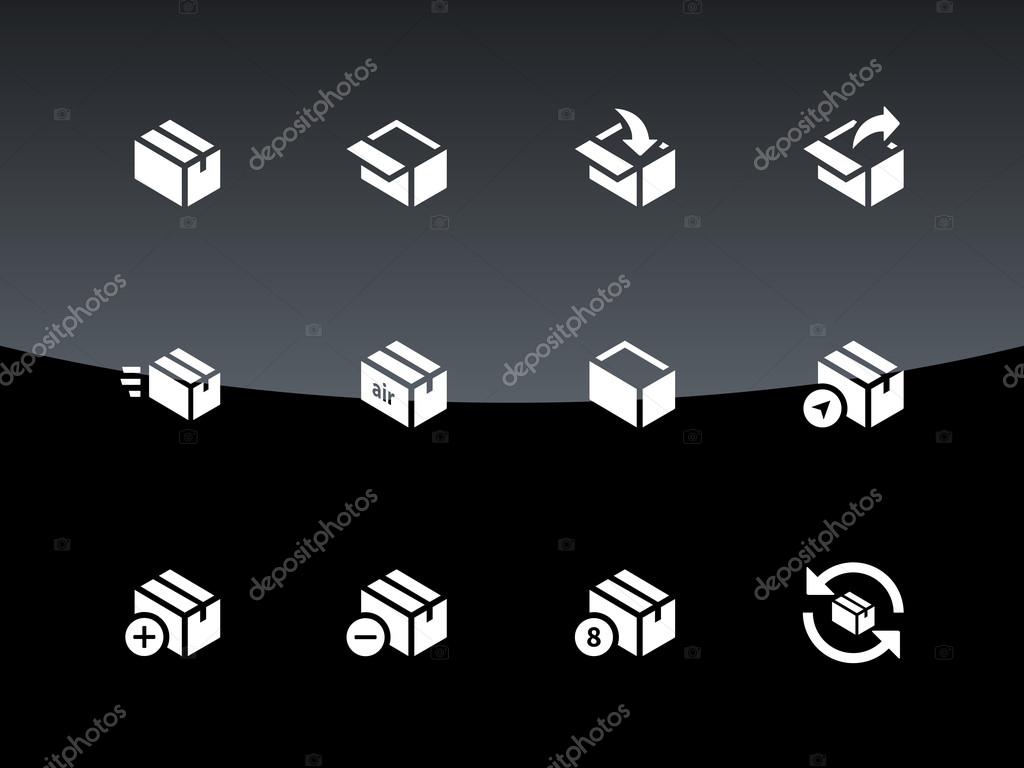 Box icons on black background. Stock Vector by ©tkacchuk 34767109