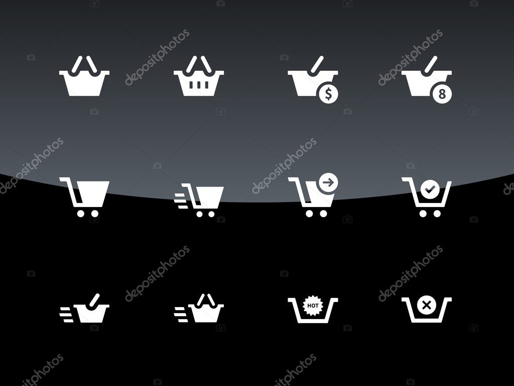 Checkout icons on black background. Stock Vector Image by ©tkacchuk ...