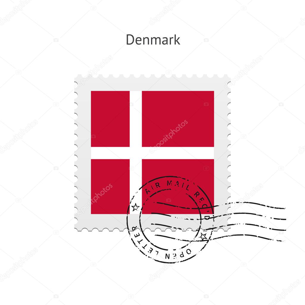 Denmark Flag Postage Stamp. Stock Vector by ©tkacchuk 36398993