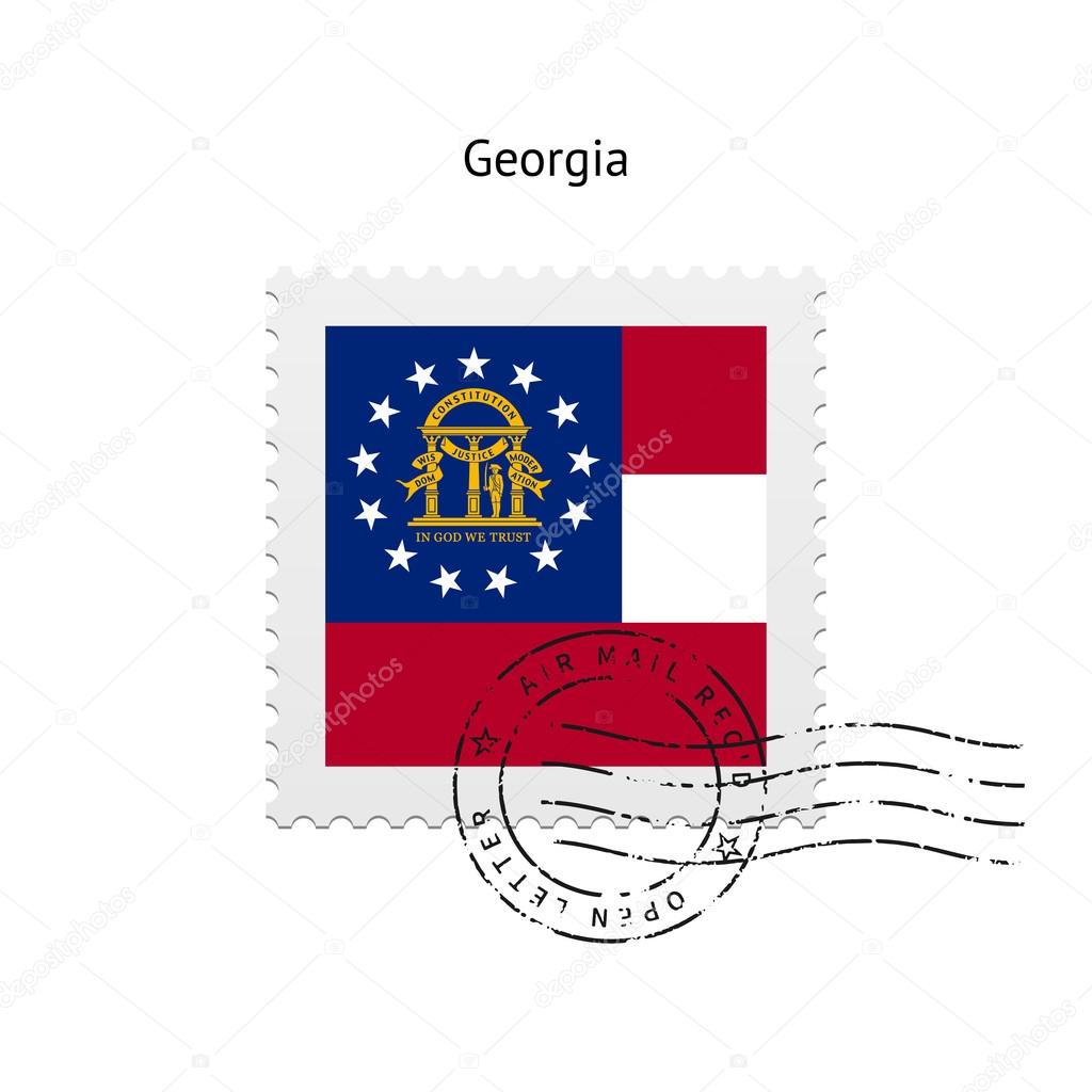 State of Georgia flag postage stamp. Stock Vector by ©tkacchuk 43320609